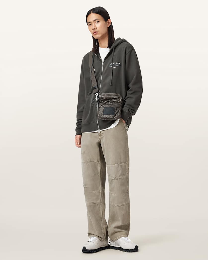 Redact Zip Up Hoodie Washed Black | ALLSAINTS
